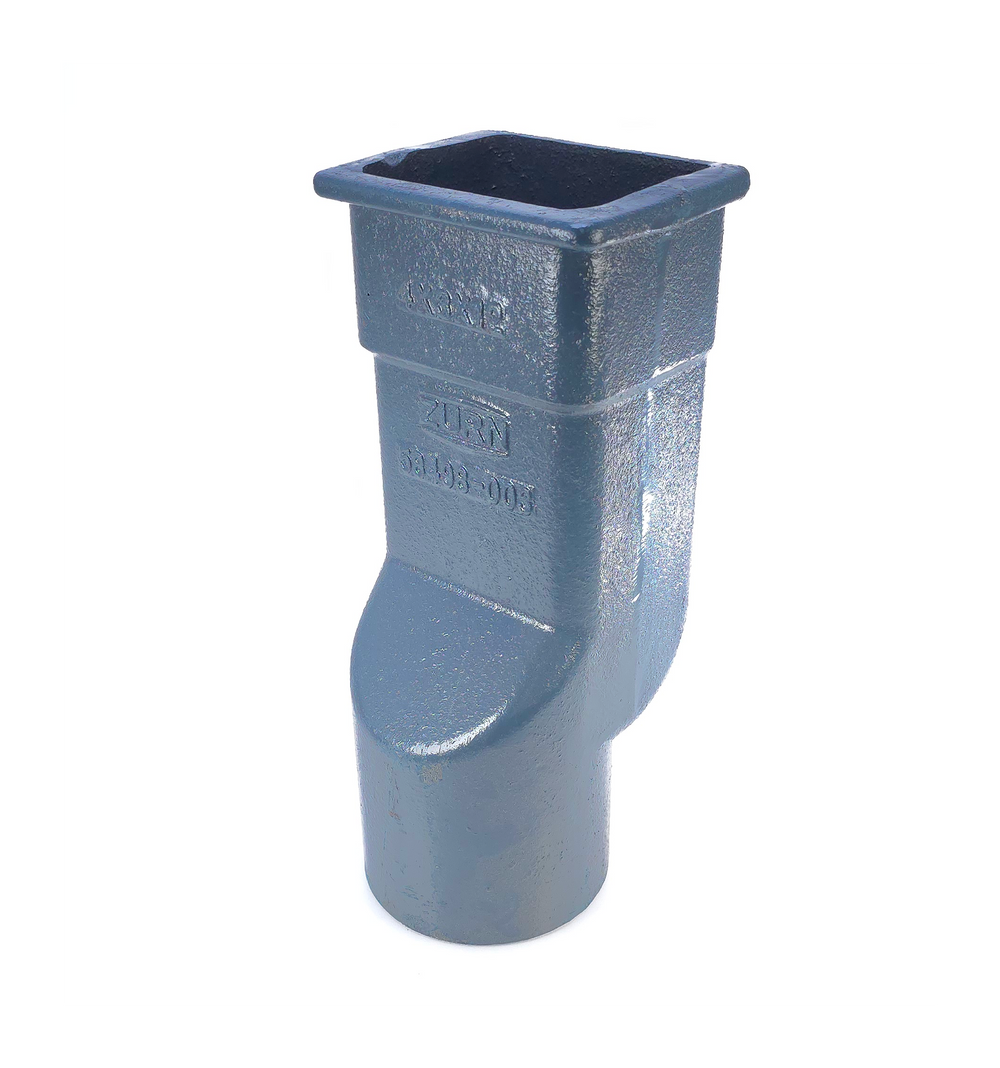 Zurn Z192 4" x 3" Cast Iron Downspout Boot - Eavestrough Gutter Drain