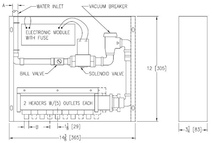Zurn Z1020-10 Electronic Trap Primer, 10-Port Header