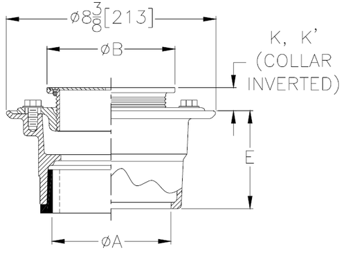Zurn ZN415-6B 6" Round Floor Drain with Nickel Bronze Strainer