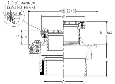 Zurn ZN415-5BZ Floor Drain with Medium-Duty 5" Round Nickel Bronze Lev