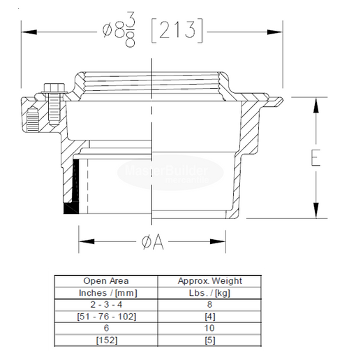 Zurn Z415-P Floor Drain Body with Clamping Collar (4" Clamp Collar)