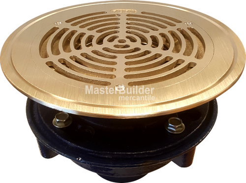 Zurn ZN415-9R Floor Drain 9" Round Bronze Strainer & Surface Clamp